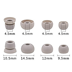 ALXCD Ear Tips for Powerbeats3 Powerbeats 3 Headphone, SML 3 Sizes 9 Pair Silicone Replacement Earbud Tips & 3 Pair Double Flange Ear Tips, Fit for Beats Powerbeats2 Pb3[12 Pair](Black/White/Gray)