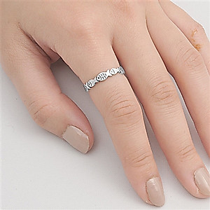 Eternity Cute Little Fish Fashion Ring New .925 Sterling Silver Band Size 8