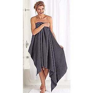 Brooklyn Linen Beach Towel Set | 45x75 Inches Pack of 2 | Oversized & Lightweight | Highly Absorbent & Quick Dry | Large Thick Bath Sheets | Premium Quality Towel | Charcoal Grey