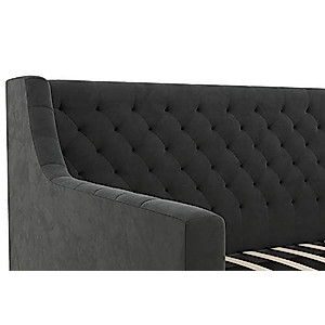 DHP Jordyn Diamond Tufted Upholstered Daybed/ Sofa Bed, Twin Size Frame, Gray Velvet