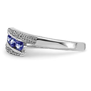 IceCarats 925 Sterling Silver Blue Tanzanite Diamond Ring Gemstone Band Size 6