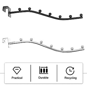 Baluue Pegboard Hooks 2pcs Folding Clothes Wall Mounted Clothes Hanger Rack Stainless Steel Garment Hooks Clothing and Closet Rod Storage Organizer Hanger Rack Stainless Wall Mounted Shelves