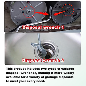 FullMayPro Garbage Disposer Unjamming Wrench/WRN-00 Garbage Disposal Wrench Tool,Garbage Disposal Unjamming Wrench/Garbage Disposal Wrench for Dislodge Jams or Clutter From Above The Sink（Silver Kit）