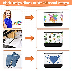 Inbagi 30 Pieces Canvas Makeup Bags Bulk Black and White Cosmetics Bag with Zipper Blank DIY Cosmetic Pouch Multipurpose Canvas Travel Toiletry Bag for Travel Pen Pencil Cosmetic Storage