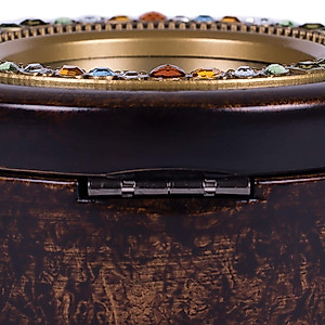 Cottage Garden Mom You are Dearly Loved Amber Earth Tone Jeweled Round Music Box Plays How Great Thou Art