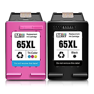 MeetRGB Remanufactured Ink 65 XL 65XL Ink Cartridge Replacement N9K04AN for Envy 5055 5052 5058 5010 DeskJet 3755 2652 2655 3722 3723 3752 3758 3730 3720 2622 2655 2635 Printer Ink (1 Full Set)