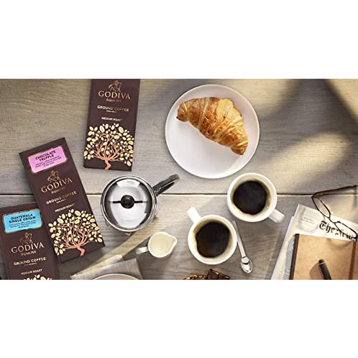 Godiva Chocolatier Medium Roast Ground Coffee, Made With100% Arabica Beans, Chocolate Truffle Flavor, 10 Ounce Gift Bag