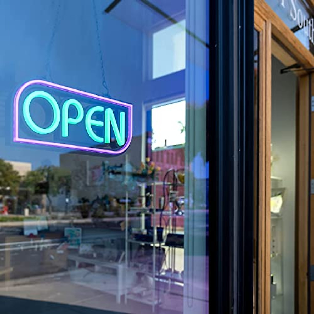 2 Open Signs by Element Lux - 49 Color Combinations - 1 Medium Size 16in x 7.5in - 1 Large Size 20 x 22in
