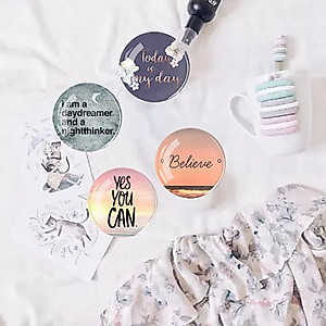 12 Pieces Inspirational Fridge Magnets - Glass Magnets for Refrigerator, Motivational Quote Magnets Decorative Magnets for Fridge Office Cabinets Whiteboards Photo