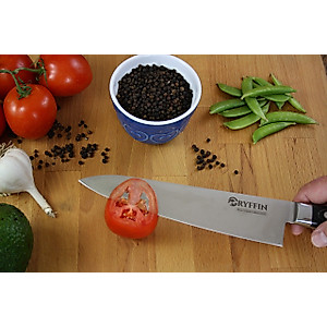 Gryffin Chef Knife 8 inch High Carbon German Steel Full tang for Kitchen with ergonomic pakkawood handle ultra sharp blade edge