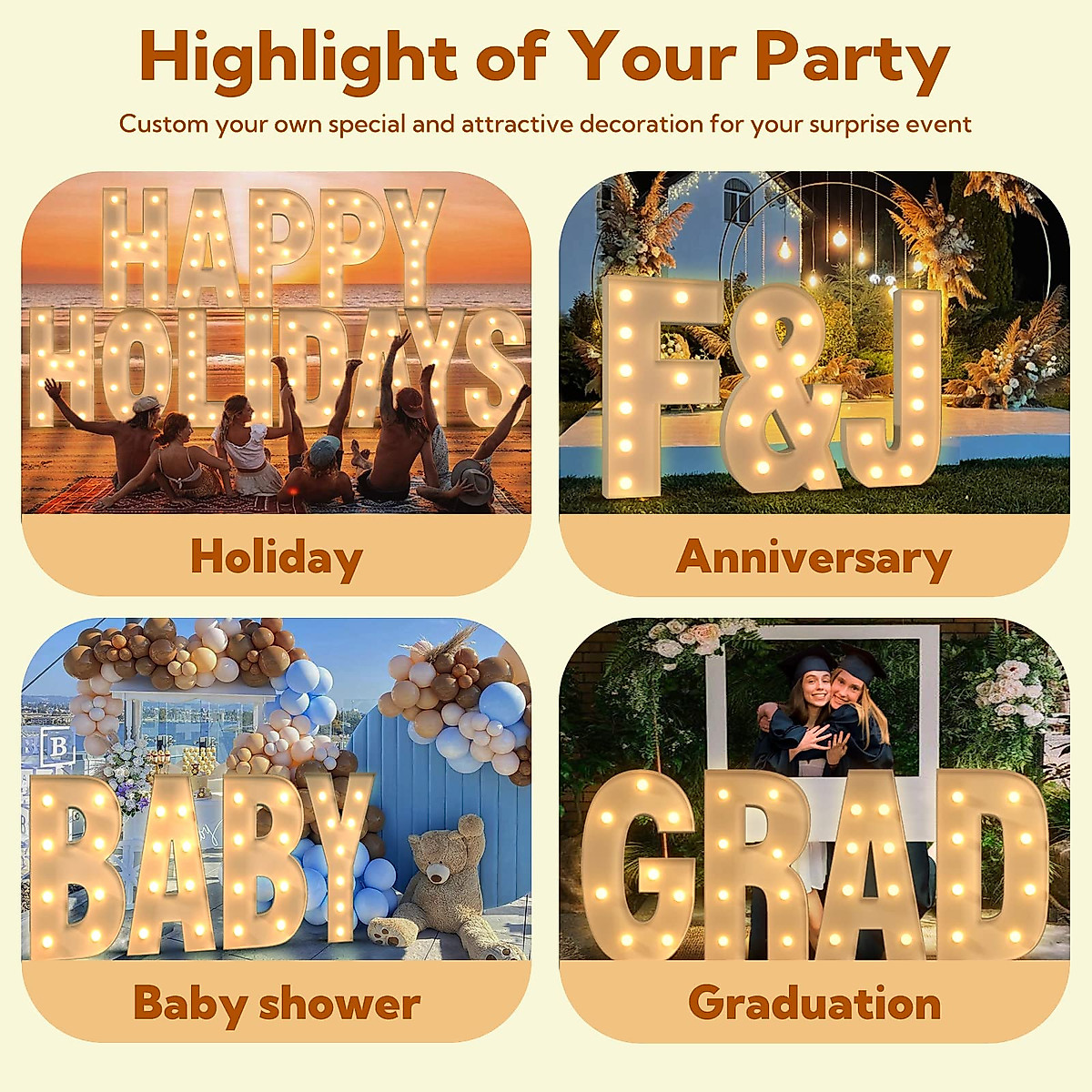 4FT Marquee Letters for Stunning Party Decor