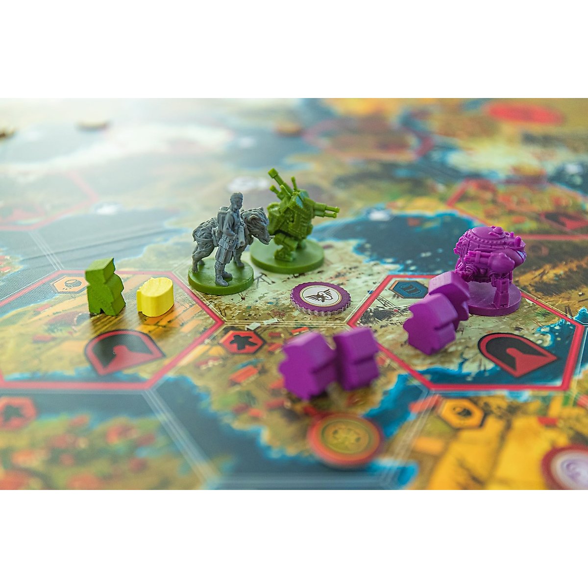 Stonemaier Games: Scythe: Invaders from Afar Expansion | Add 2 New Factions to Scythe (Base Game) | Increase Scythe Player Count to 7 | 1-7 Players, 140 Mins, Ages 14+