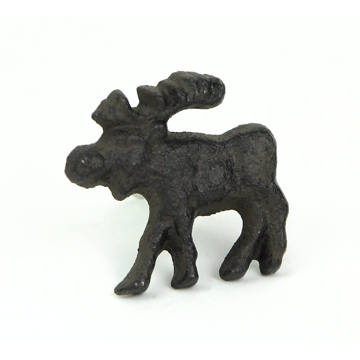 Zeckos Rustic Brown 12 Piece Cast Iron Moose Drawer Pull Cabinet Knob Set