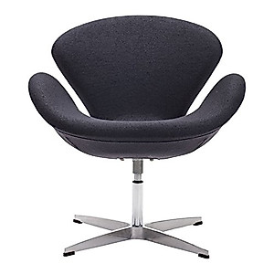 MAKLAINE Mid-Century Wood 29.9''H x 28''W x 21.8''D Gray Occasional Chair