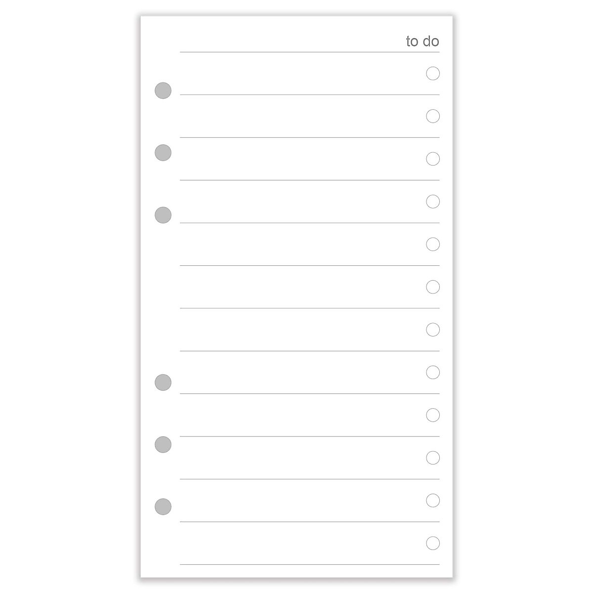 A6 To Do List Refills for Filofax Personal Size Planner/Binder, 6 Hole Punched, 100 Sheets/200 Pages, To Do Planner with Check List Organizing, 100gsm, White, 3.74 x 6.73 Inch
