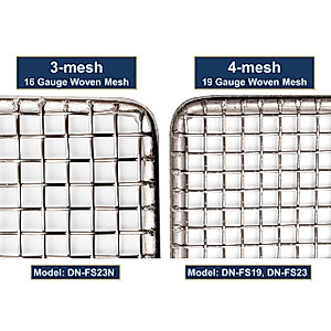 10 pcs 23" x 23" DN-FS23 Heavy Duty 19 Gauge 4-mesh Stainless Steel Woven Mesh Donut Frying Screen, 1/4"D Outer Frame and Support Rods