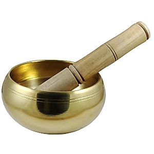 Devyom Christmas Ideas Gift Brass Metal Tibetan Singing Bowl Red - 4" Musical Instrument For Meditation With Stick - For Meditation And Healing