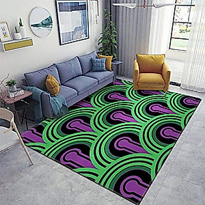 Overlook Hotel Carpet from The Shining Purple/Green Area Rugs Non-Slip Floor Mat Doormats Home Runner Rug Carpet for Bedroom Indoor Outdoor Kids Play Mat Nursery Throw Rugs Yoga Mat