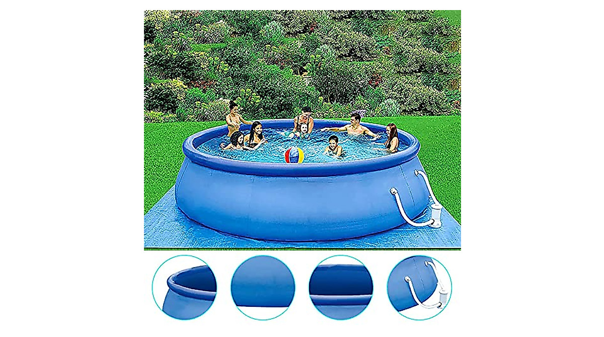 DPPAN Inflatable 18ft x 48in Pool for Adults & Kids - Easy Setup