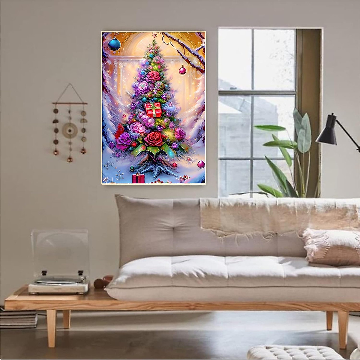 Christmas tree Gem Painting Crafts for Adults Home Wall Decor,Christmas Diamond Painting Kits- Christmas tree Diamond Art for Adults,DIY 5D Gem Art Christmas Perfect for Relaxation(12*16inch)