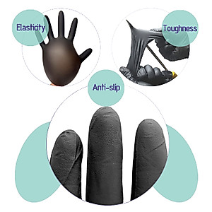 Dr.GreenPanda Medium 1000pcs Black Nitrile Food Safe Gloves Medical Grade for Food Prep Cooking Cleaning Multipurpose Latex&Powder Free 3mil Great Value Pack