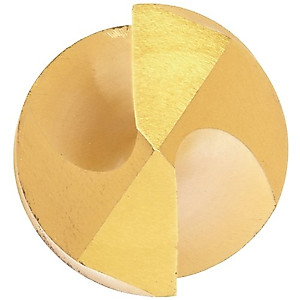 Chicago Latrobe 190C-TN Cobalt Steel Reduced-Shank Drill Bit, TiN Coated, Round Shank, 118 Degree Split Point, 3/4" Size