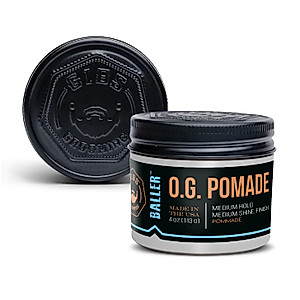 GIBS Pomade O.G. BALLER-Medium Hold, Medium Shine Finish, a Classic Look, made in USA 4oz