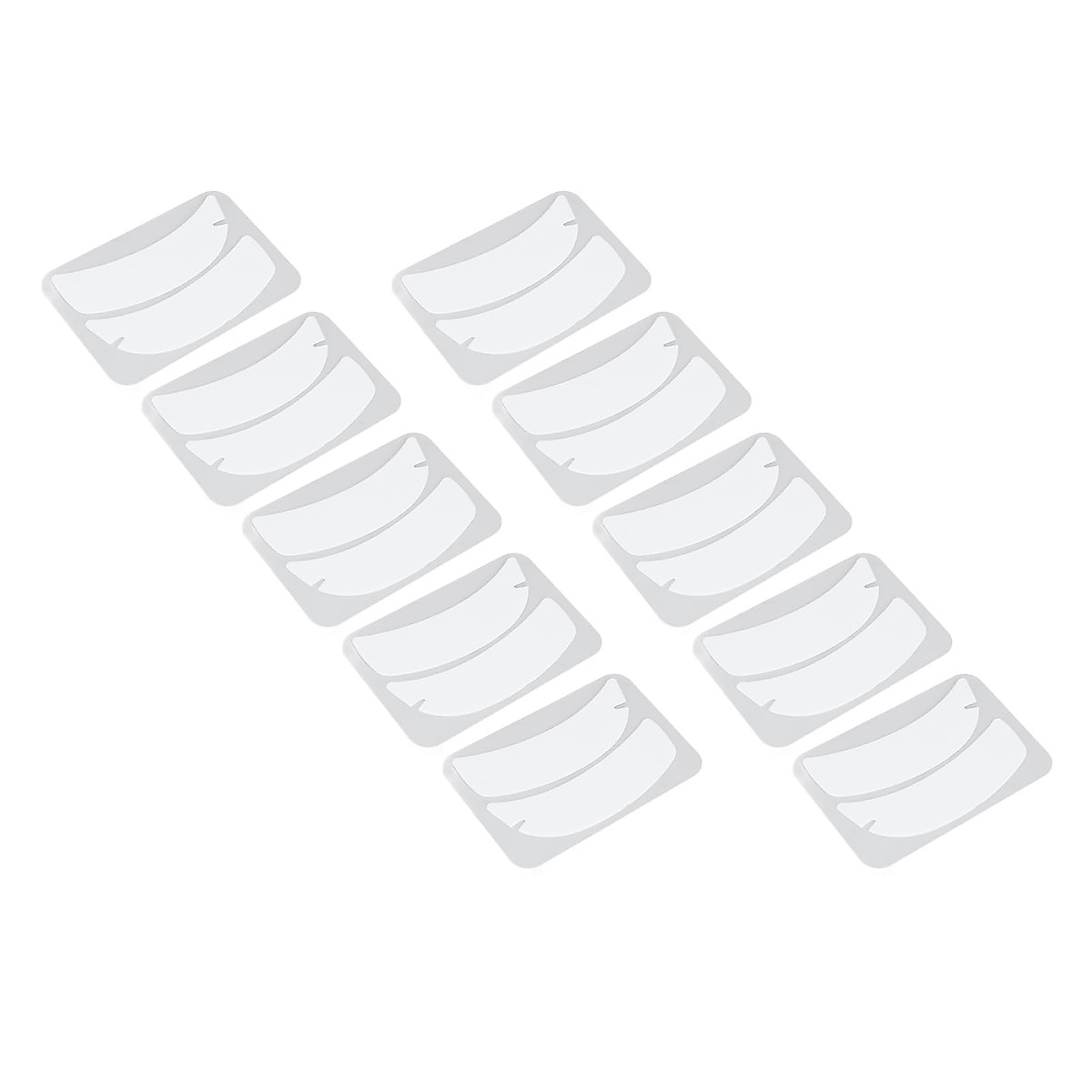 10 Pairs Reusable Silicone Under Eye Gel Pads for Eyelash Extensions, Flexible Notch Design Eyelash Extension Patches for Salons Individuals Schools (White)