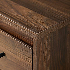 Walker Edison 3 Drawer Modern Wood and Metal Computer Writing Desk Home Office Workstation Small, 52 Inch, Dark Walnut