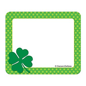 Carson Dellosa | St. Patrick's Day Name Tag Stickers | Self-Adhesive, 3-inch x 2.5-inch, 40ct