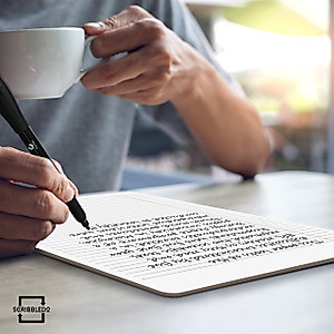 Scribbledo Dry Erase Notebook College Ruled Lined Board 9"x12" Reusable Lined Erasable Ruled Writing Note Pad Lapboard, Blank Whiteboard on Reverse