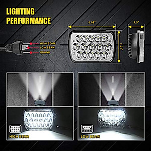 7x6 5x7 LED Lights 2PCS, H6054 LED Lights Rectangle 6054 H5054 Light Hi/Low Sealed Beam for Chevy Blazer Express Van, for Je-ep YJ XJ Cherokee Truck Van