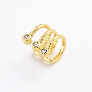 ALYXUY Gold Ear Cuff Non Piercing For Women, 14K Gold Plated Hypoallergenic Huggie Cross Ear Cuff Earrings（12pcs) (KC010-2)