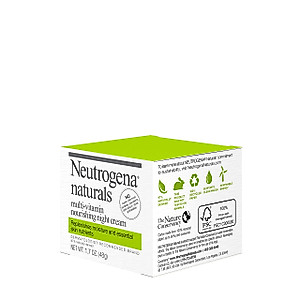 Neutrogena Naturals Multi-Vitamin Moisturizing & Nourishing Night Face Cream with Antioxidant Bionutrients & Vitamins B, C & E, Non-Comedogenic & Sulfate-, Paraben-, Phthalate- & Dye-Free, 1.7 oz