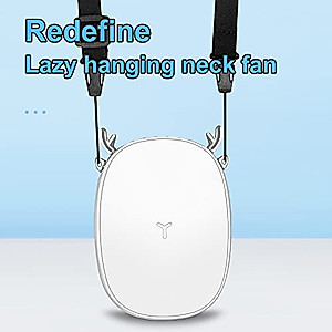 VR-robot Portable Hanging Neck Fan, Hands Free Air Cooler USB Rechargeable Personal Wearable Cooling Neck Fan, Adjustable Lanyard 3 Speed Mini Handheld Fan for Office,Camping,Travel,Outdoor