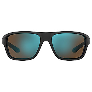 Under Armour Men's UA 0004/S Rectangular Sunglasses, Matte Black Blue/Blue Multi, 65mm, 16mm