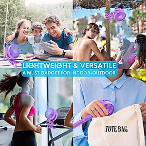 BIDLOTCUE Stroller Fan, Used As Power Bank, 42Hrs 8000mAh Rechargeable Battery Operated Fan, Small Clip On Fans For Baby Stroller, Car Seat, Bed, Golf Cart, Beach, Peloton Bike, Portable Fan