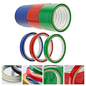 Wakauto 18 Pcs 12mm Poly Bag Sealing Tape Freezer Ice Food Bags Colorful Sealing Tape Bag Sealer Machine Tape Roll for Home Shop