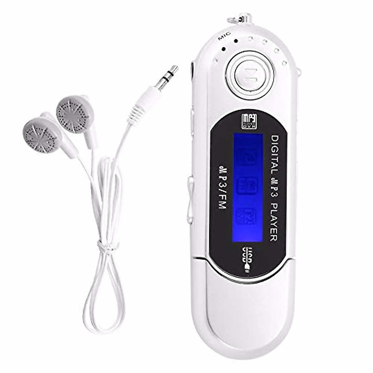 MP3 Players, Portable Music MP3 USB Player with LCD Screen FM Radio Voice Recorder Support 32GB TF Card(Silver)