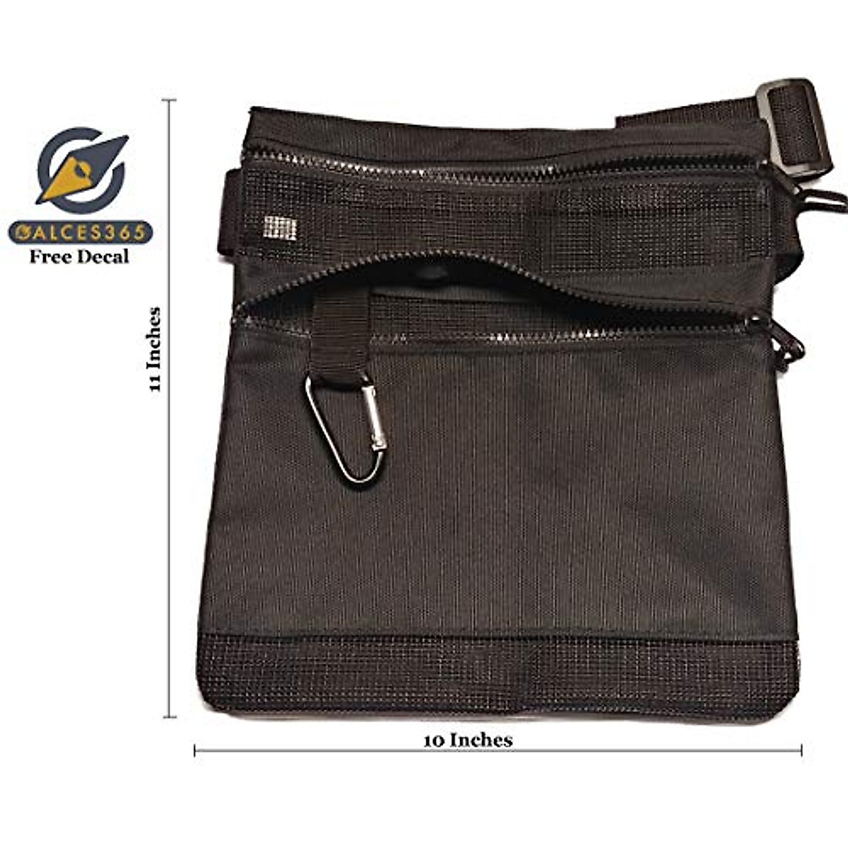 Calces365 Metal Detecting Water Proof Mesh Waist Pouch, Perfect for Beach Detecting, Long 52 Inche Belt