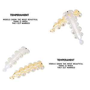 2 Piece Pearl Hair Clip Hair Clip Jewelry Banana Clip Headgear Women's Hair Clip Girls Ponytail Hair Clip Hair Clip Accessories