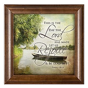 This is the Day That the Lord Has Made 12 x 12 Framed Woodgrain Wall Art Plaque