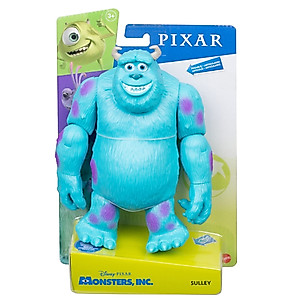 Pixar Sulley Figure True to Movie Scale Character Action Doll Highly Posable with Authentic Costumes for Storytelling, Collecting, Monsters, Inc. Toys for Kids Gift Ages 3 and Up