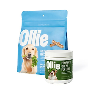 Ollie Belly Rubs Dog Probiotic Chews and Ollie Dental Chews for Dogs Large- Dog Breath Treats