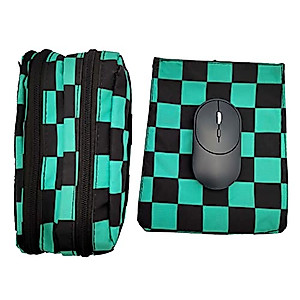 Anime Pencil Case, Cute Kawaii Large Capacity Pencil Pouch Holder for Boys Girls Teens College Back to School Stationery, Green