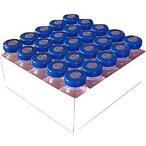 25 Pack 20ml Serum Clear Glass Vials with Blue Aluminum PTFE Septa Seals Injection Vials