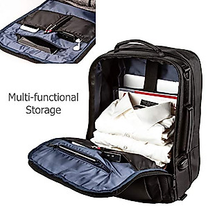 OPACK Rfid Anti Theft Backpack 15.6 inch Laptop Business Slim College Shoulder Rucksack Water-Resistant Synthetic Leather Backpack TSA approved for Men