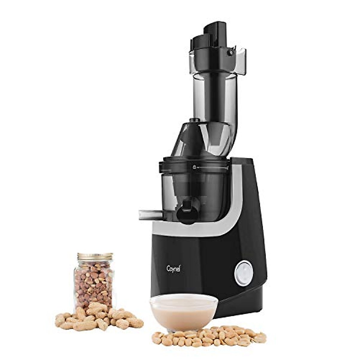Caynel Whole Slow Juicer, Masticating Cold Press Juicer Machine Easy to Clean, Higher Nutrients and Vitamins, Eastman Tritan Material BPA-Free, Ultra Efficient 200W, 50RPMs