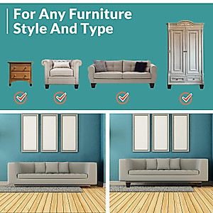 MEETWARM 4 inch Wood Furniture Legs Square Tapered Finish Pyramid Replacement Sofa Legs, Suitable for Sofa, Couches, Armchairs, Ottomans, TV Tables, Night Stands, Set of 4 (Dark Brown)