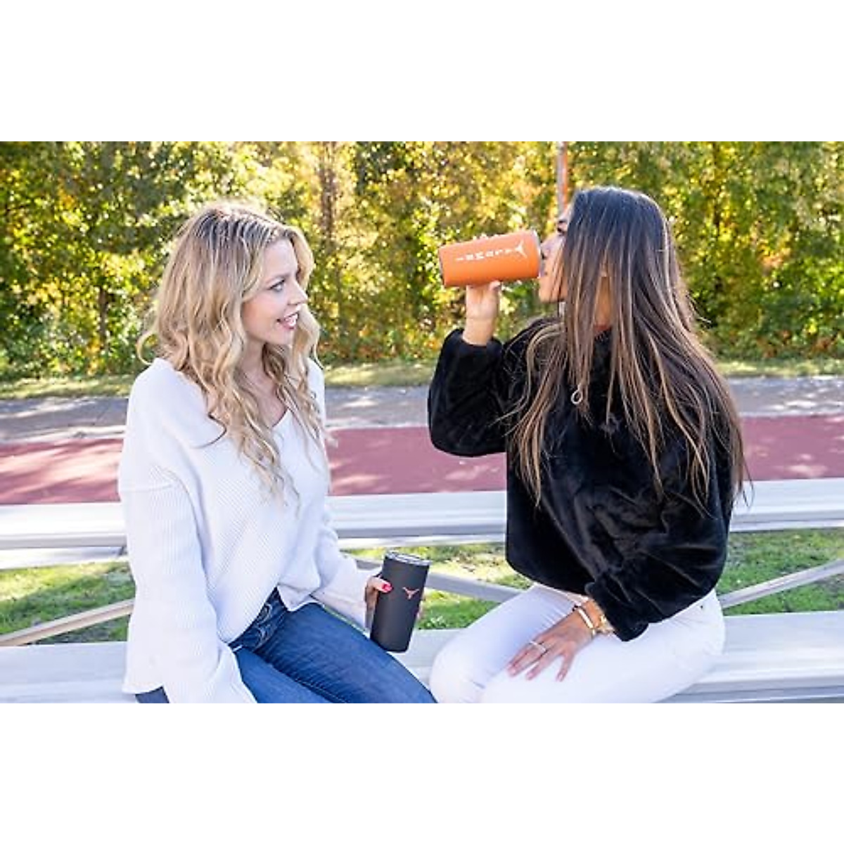 Decorvo Officially Licensed Collegiate Stainless Steel Tumbler - Double Walled Insulated Travel Thermos with Slide Lid - 18 oz (Alabama - Black)